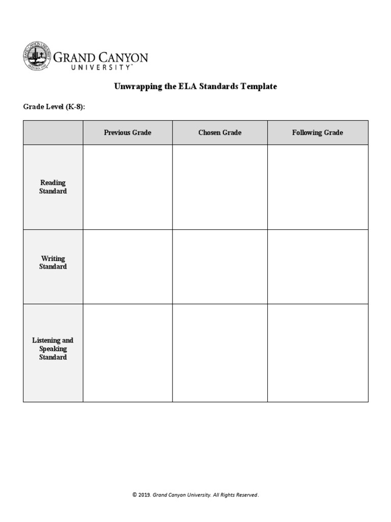 ELM-480-T1-Unwrapping The ELA Standards Template | PDF