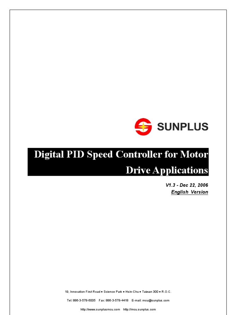 Digital PID Speed Controller For Motor Drive Applications: V1.3 - Dec ...