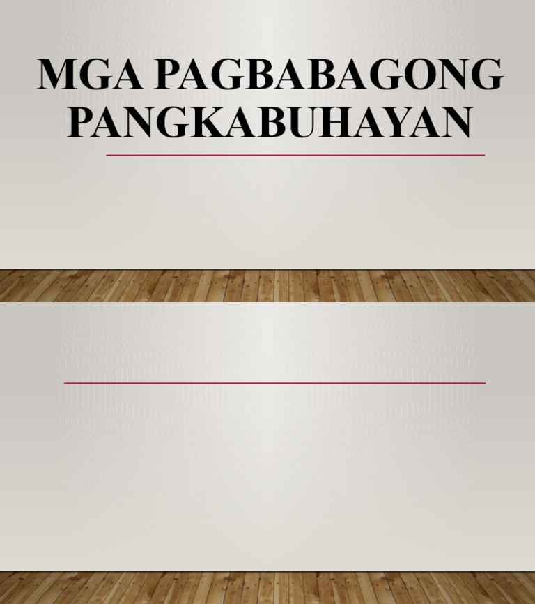 Mga Pagbabagong Pangkabuhayan | PDF