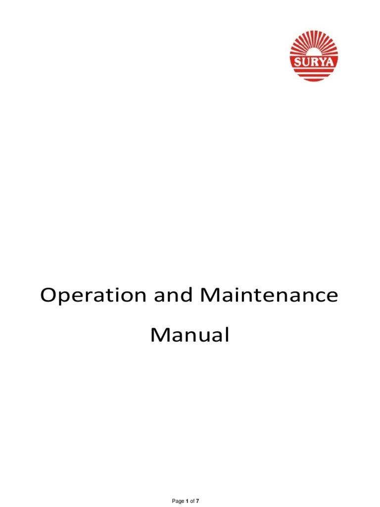 Maintenance and Operation Manual for High Masts: Instructions for ...