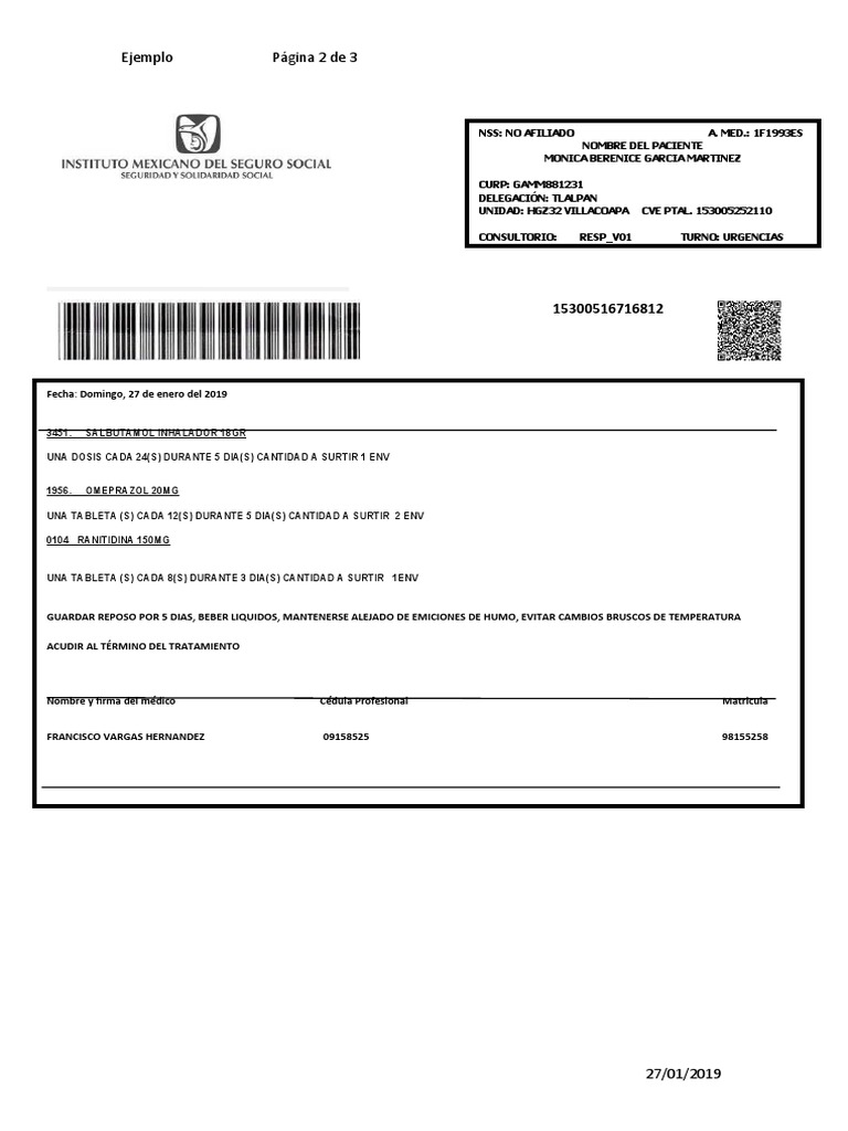 Receta IMSS Editable | PDF