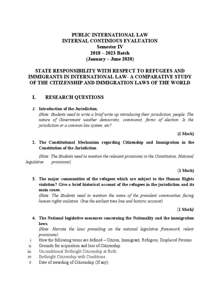 Comparative Study of Refugee Laws | PDF | Citizenship | Refugee