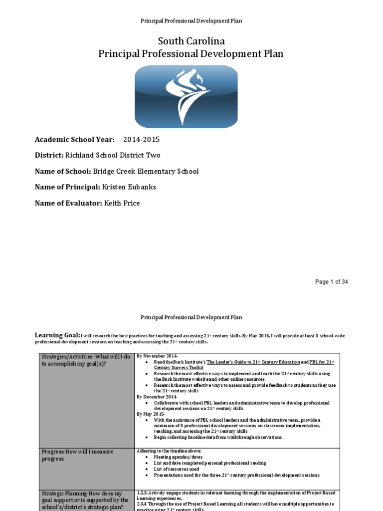 South Carolina Principal Professional Development Plan | Download Free ...