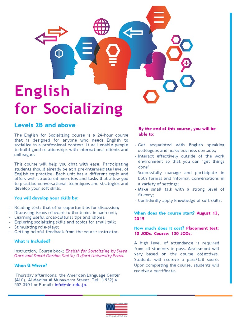 2015 ALC English For Socializing Course - 001 | PDF | Socialization ...