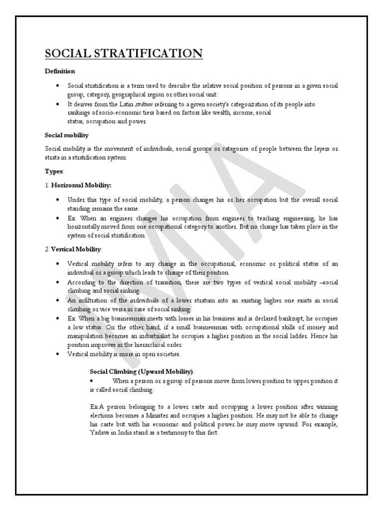 Social Stratification | PDF | Caste | Social Stratification