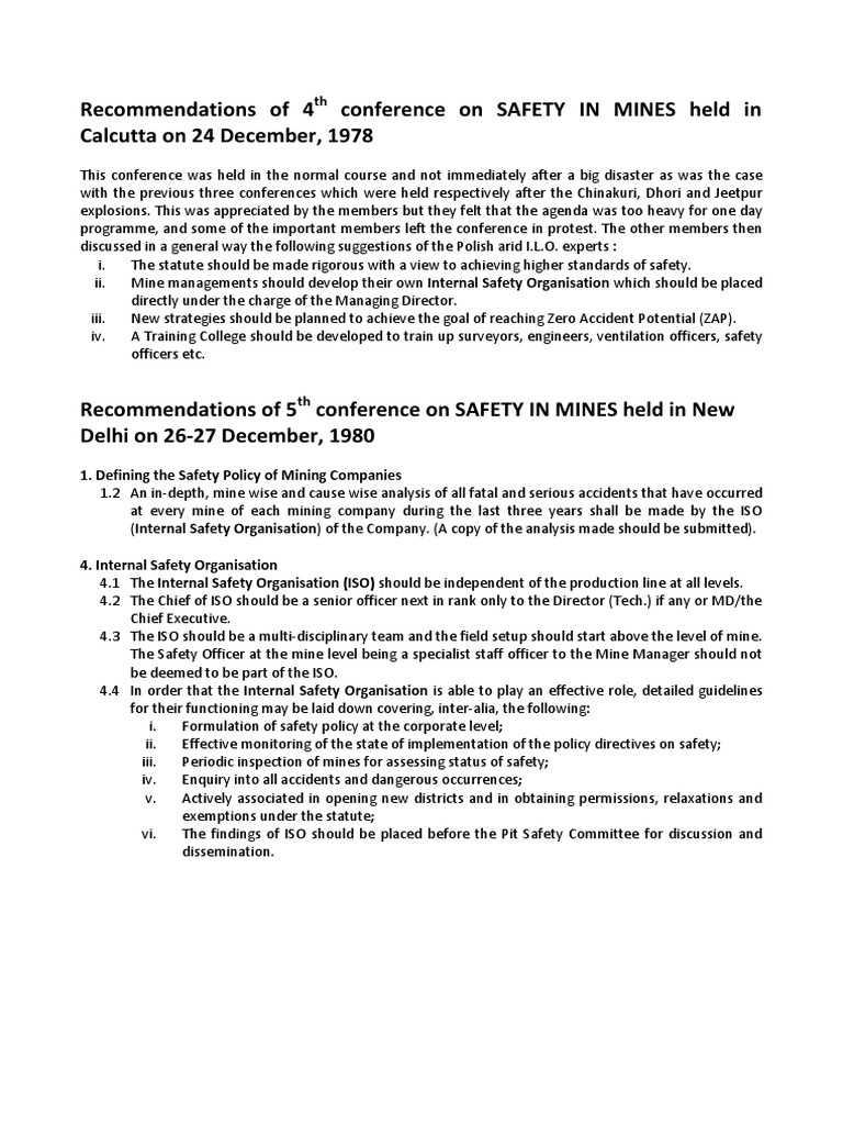 Internal Safety Organisation | PDF | Coal Mining | Mining
