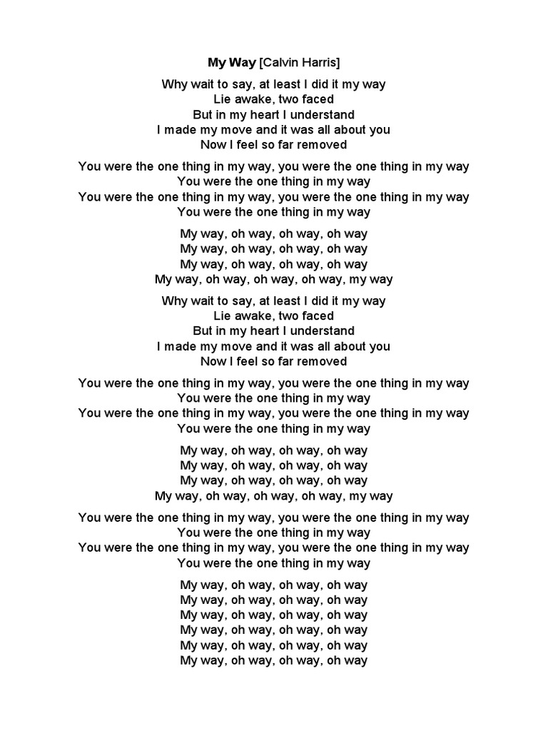 My Way (Calvin Harris) | PDF
