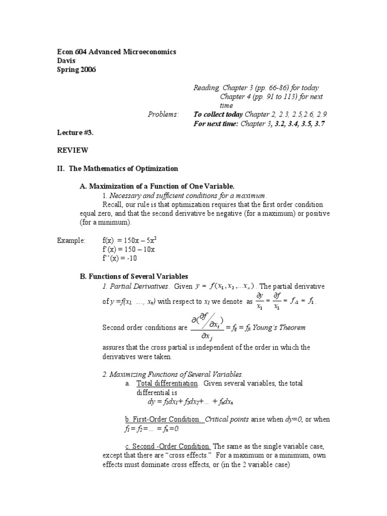 E604 Lect3s06 | PDF | Utility | Mathematical Optimization