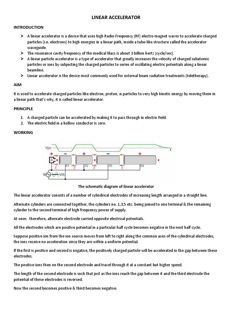 The Schematic Diagram of Linear Accelerator | PDF | Particle ...