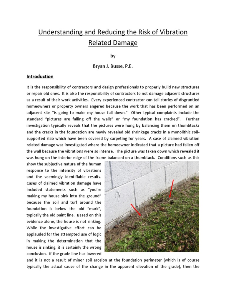 Understanding and Reducing The Risk of Vibration Related Damage Claims ...
