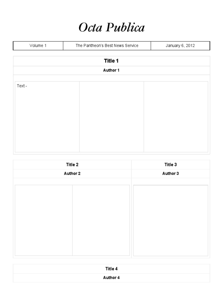 Blank Newspaper Template | PDF