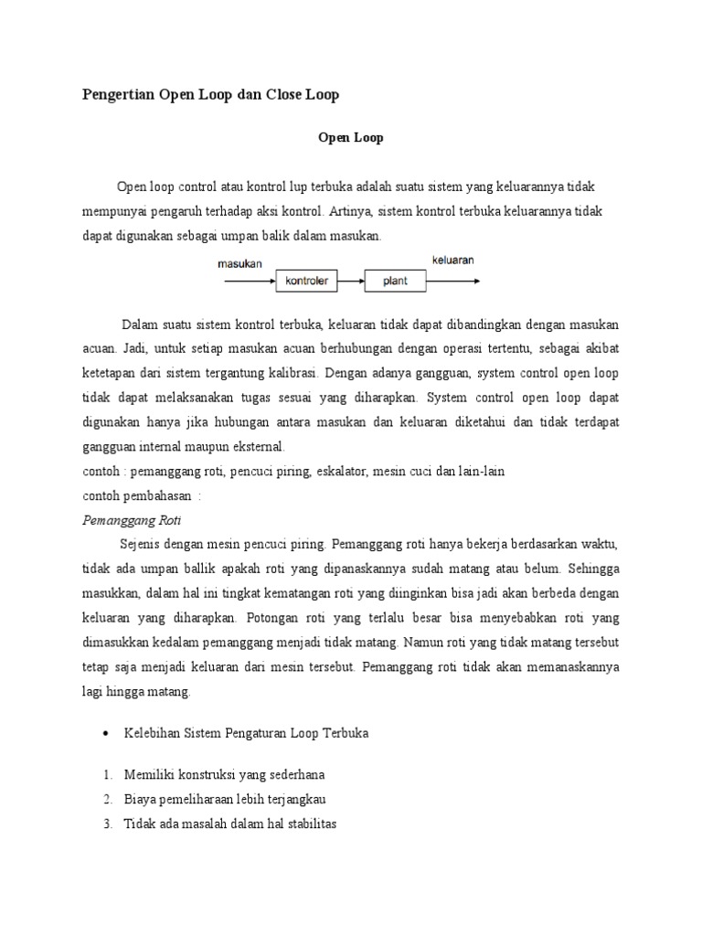 Pengertian Open Loop Dan Close Loop | PDF