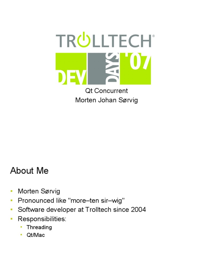 DevDays2007 - QT - Concurrent | PDF | Thread (Computing) | Multi Core ...