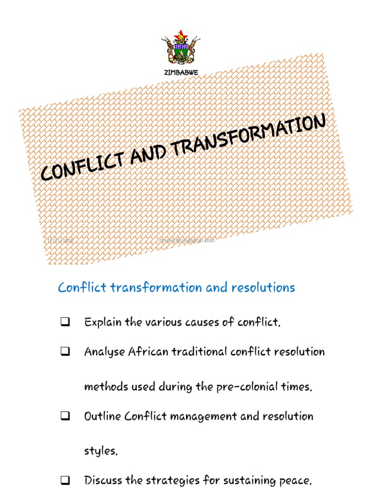 Conflict Transformation in Zimbabwe | PDF | Mediation | Conflict Resolution