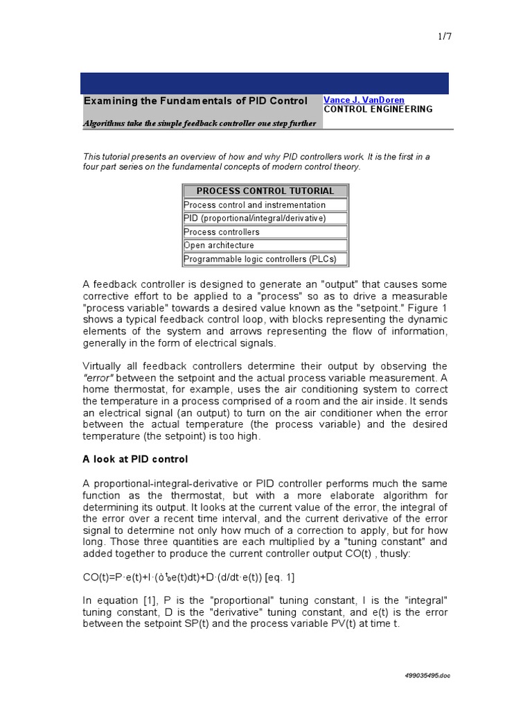 PID Control Basics for Engineers | PDF | Control Theory | Systems Science
