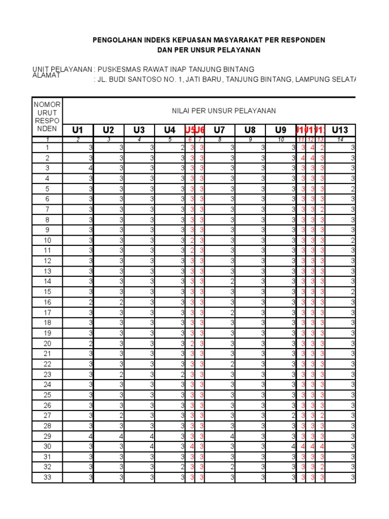 Rekap Survey Kepuasan Pasien | PDF