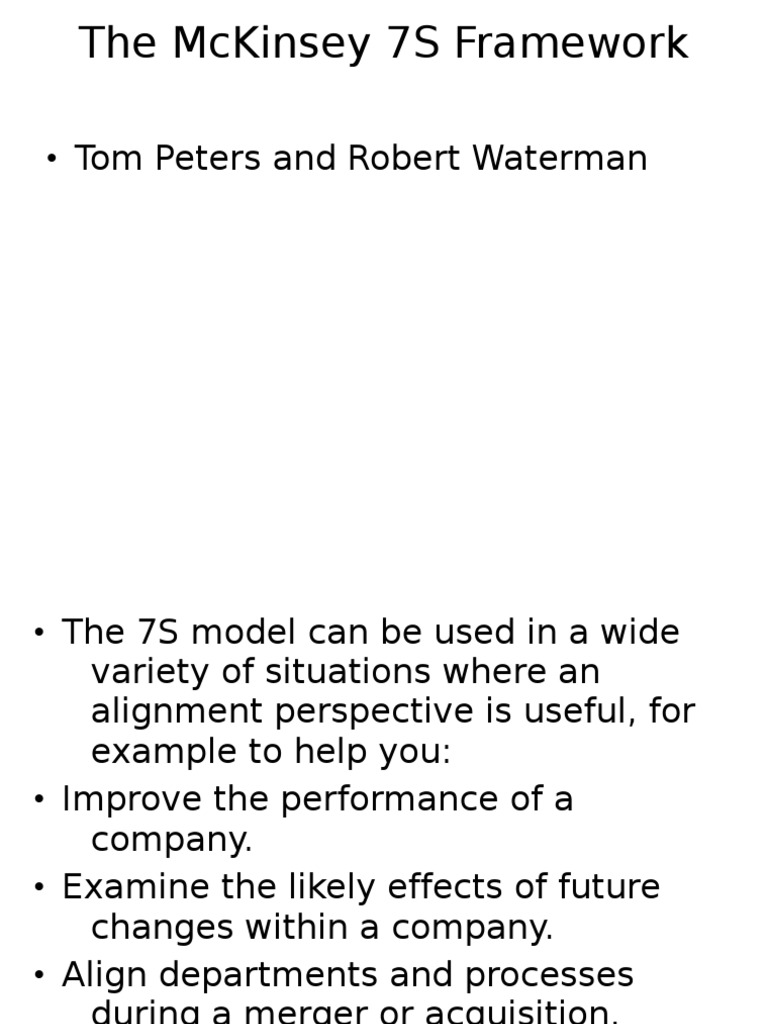 The McKinsey 7S Framework | PDF | Strategic Management | Leadership