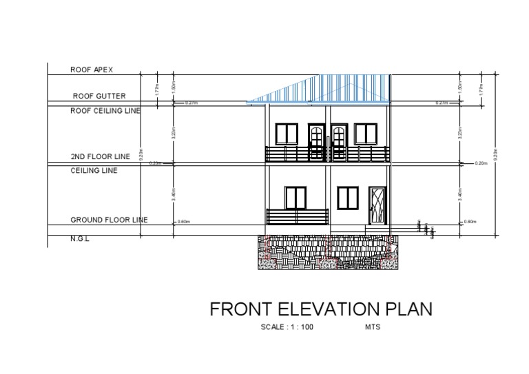 Front Elevation Plan: Roof Apex | PDF