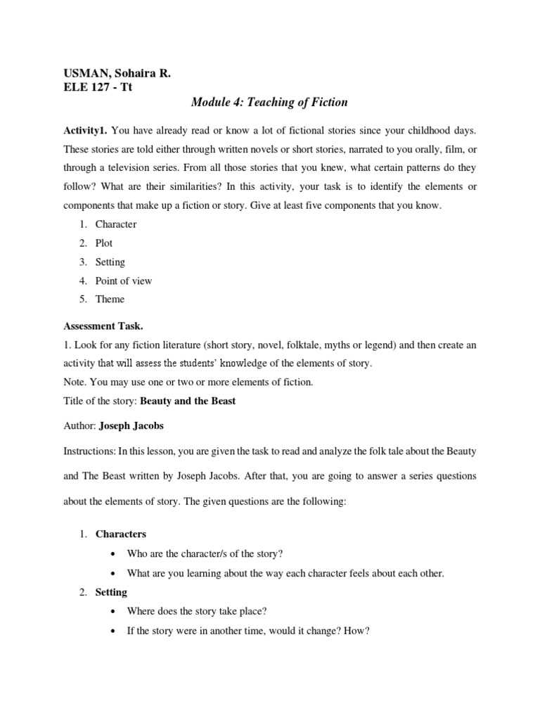 USMAN, Sohaira R. (Module 4 Task) | PDF | Narration | Narrative