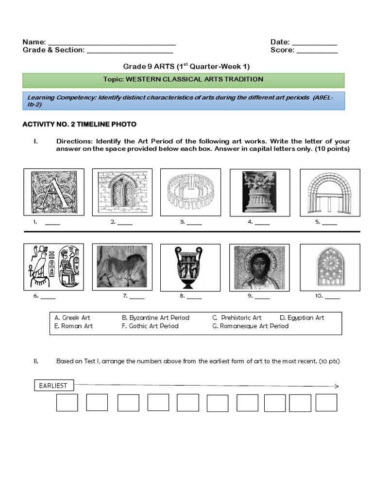ARTS Week 1 Worksheet | PDF