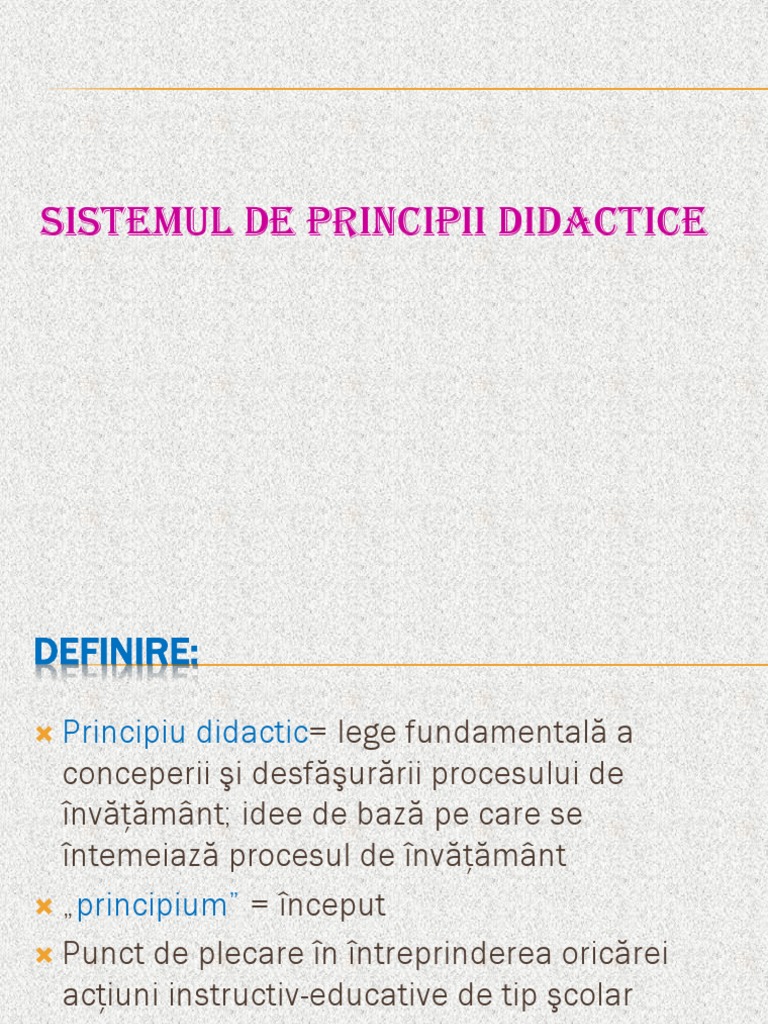 Principii Didactice PDF | PDF