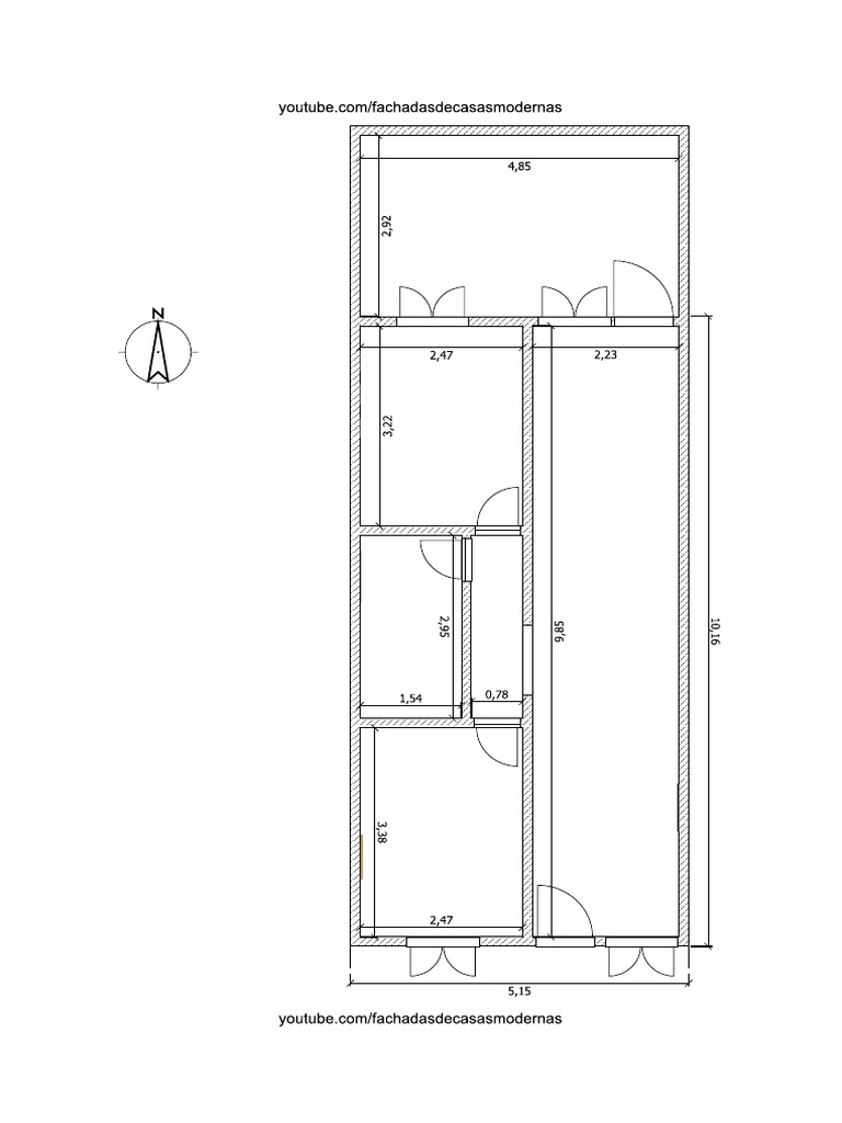 Casa 5 X 10 Metros Con 2 Dormitorios 5x10 House Plans PDF | PDF