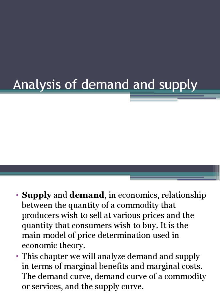 Analysis of Demand and Supply | PDF