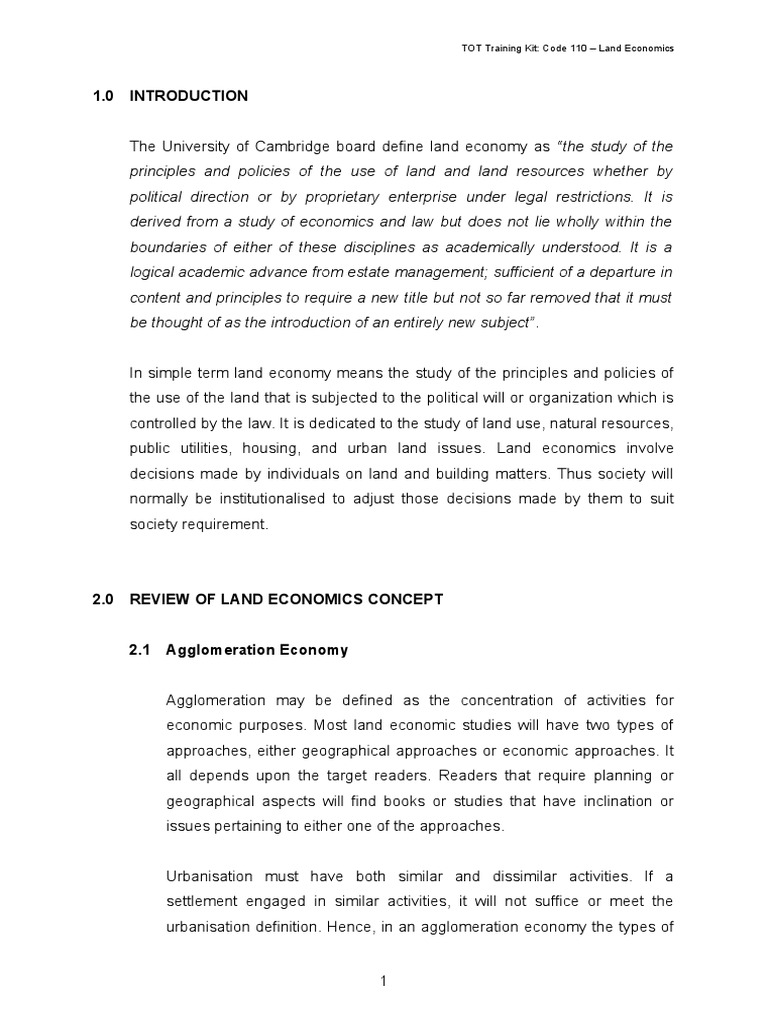 4 - Notes of Land Economics | PDF | Economic Surplus | Economics