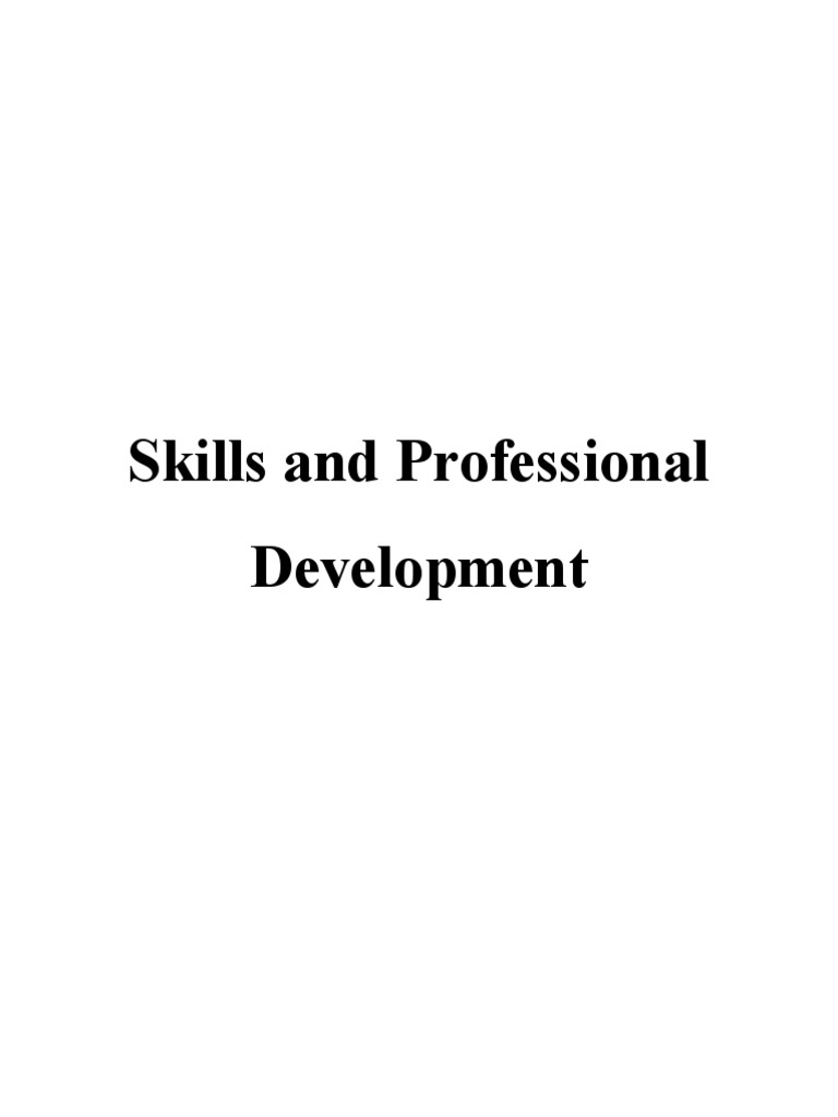 Skills and Professional Development | PDF | Professional Development ...