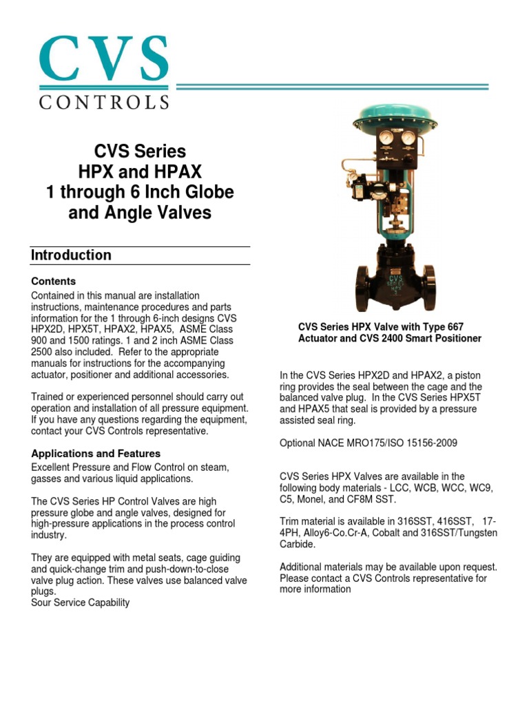 Series HPX and HPAX | PDF | Valve | Nut (Hardware)