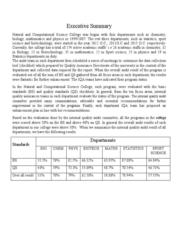 Executive Summary | PDF | Statistics | Science