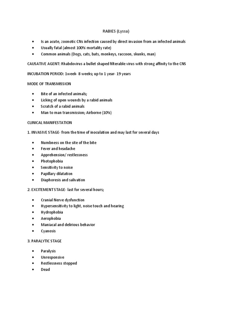 A Comprehensive Overview of Rabies: Causative Agent, Transmission ...