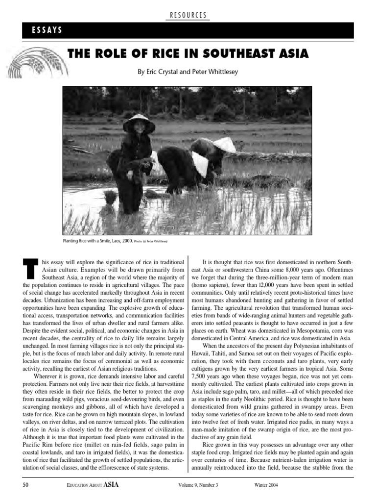 The Central Role of Rice in Southeast Asian Culture | PDF | Rice ...