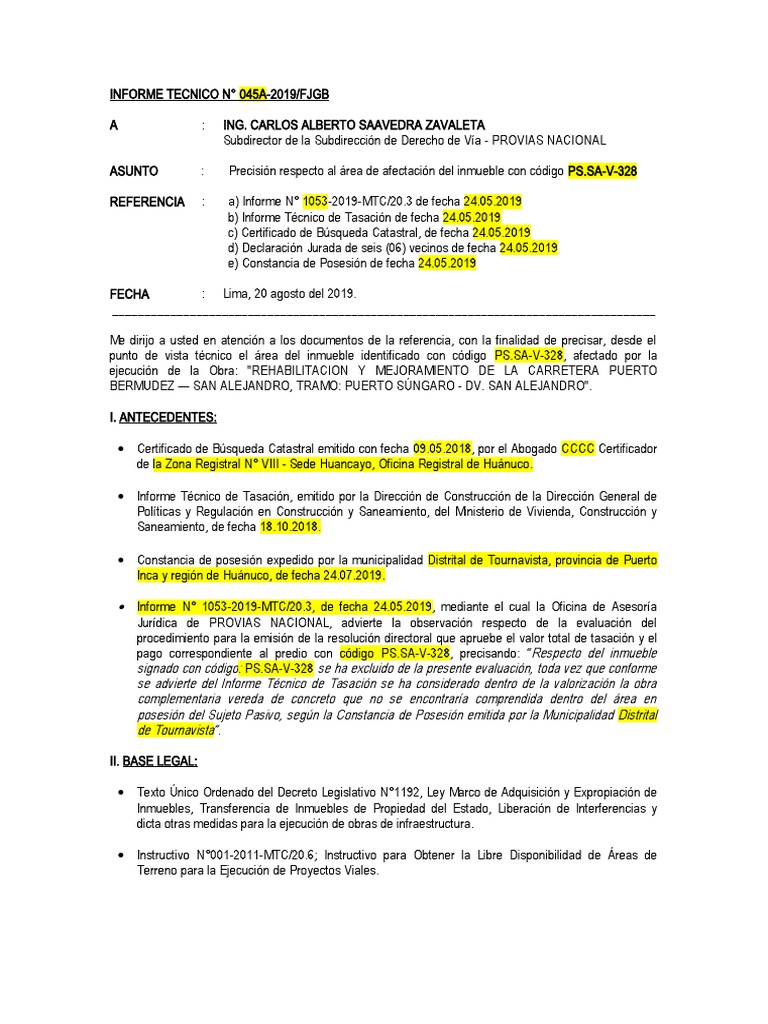 Informe Tecnico - Modelo | Descargar gratis PDF | Science | Ciencia y ...
