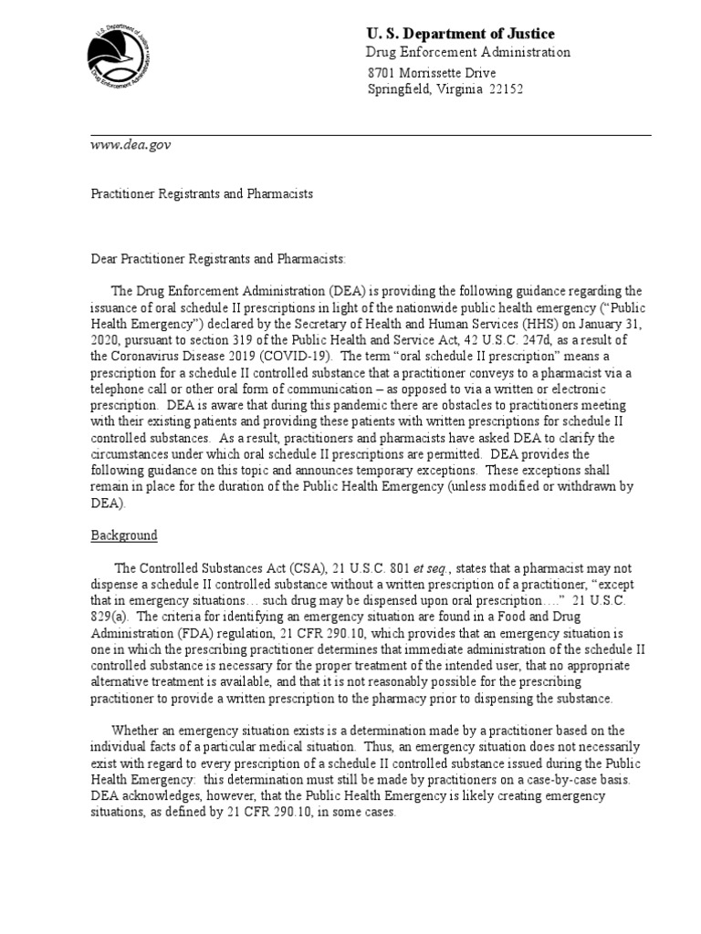 Dea DC | PDF | Medical Prescription | Controlled Substances Act