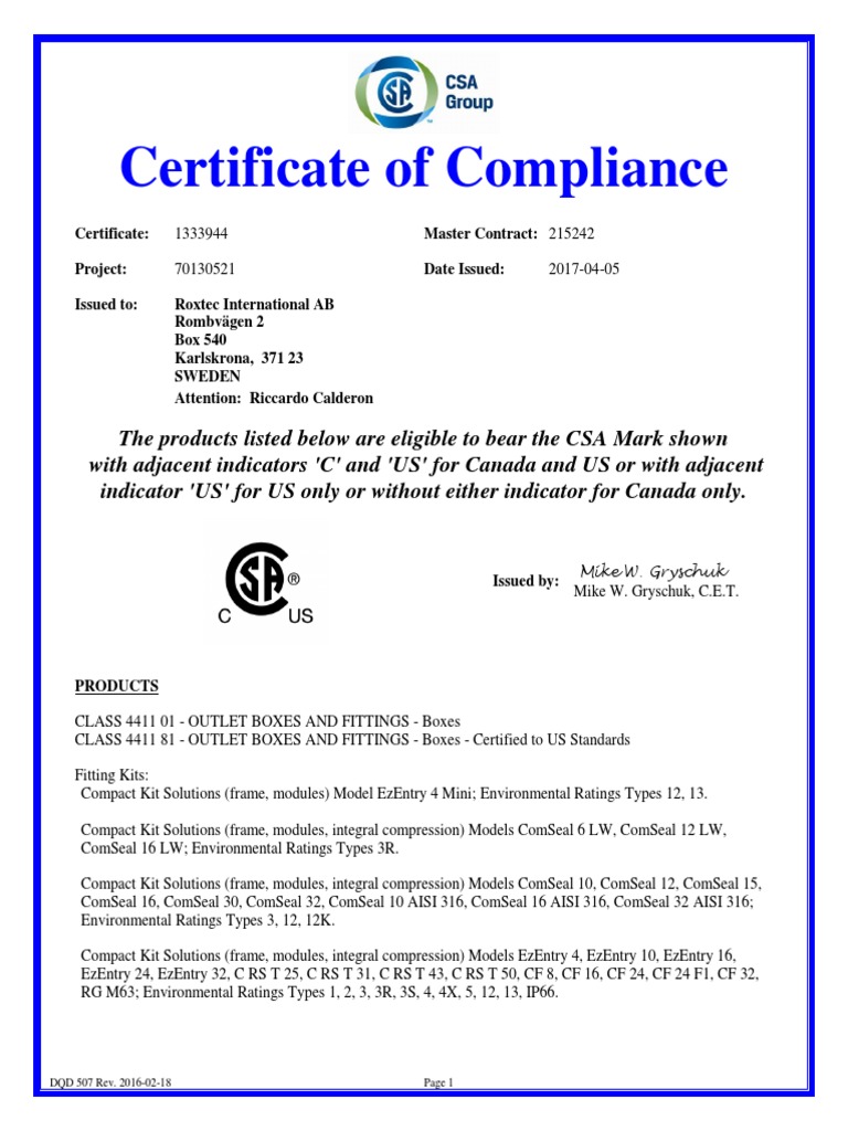 Certificate of Compliance | PDF | Electronics | Manufactured Goods