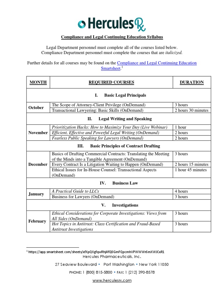 Compliance and Legal Syllabus | PDF | Lawyer | Policy