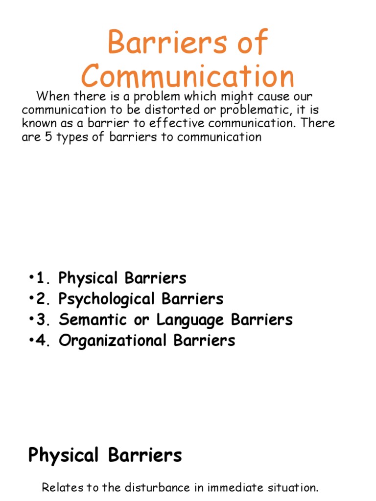 Barriers of Communication | PDF | Communication | Information