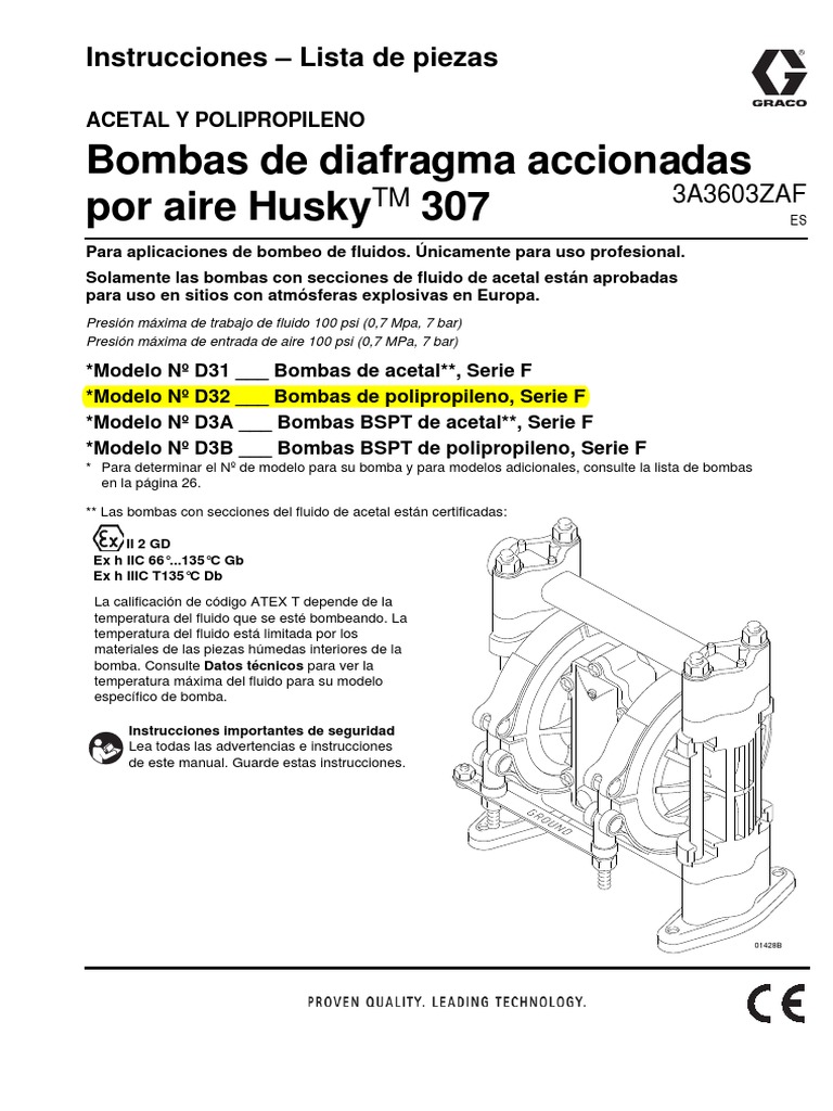 P1-Pi-El-Husky 307 | Descargar gratis PDF | Bomba | Solvente
