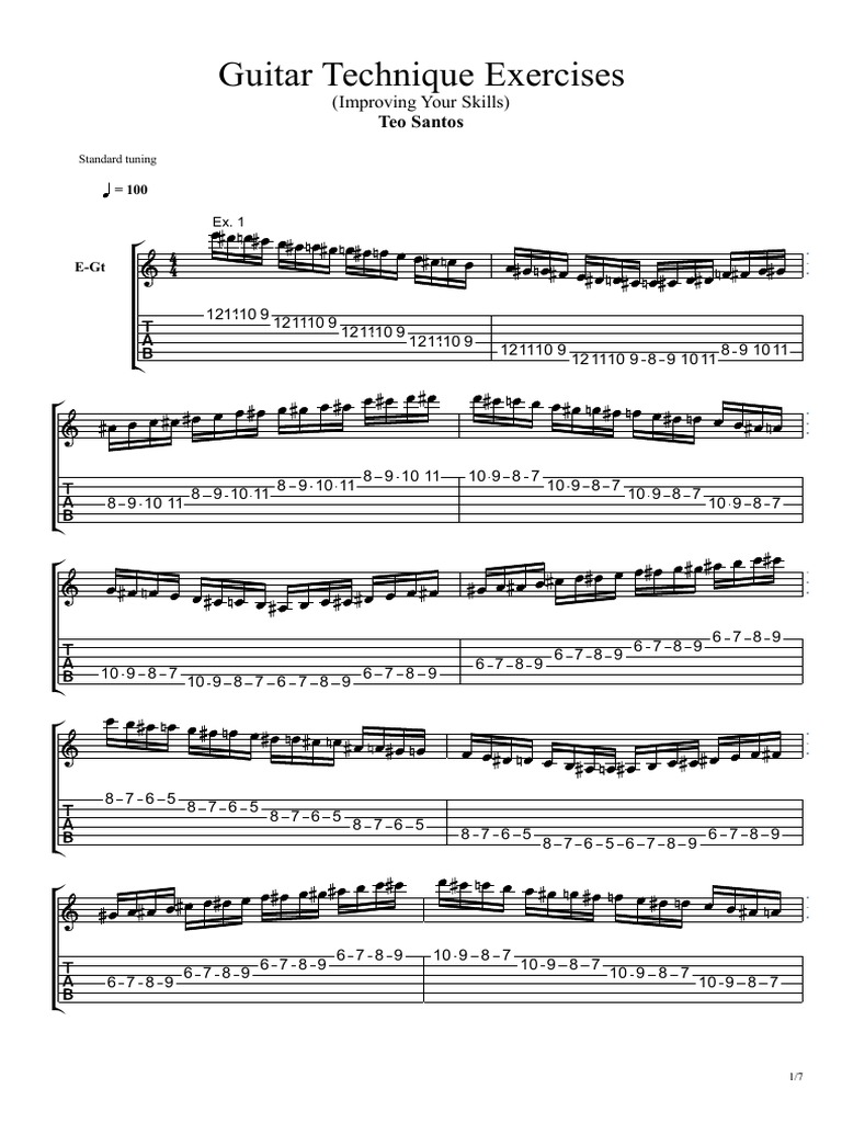 Guitar Technique Exercises Pdf Music Theory Guitar Family Instruments