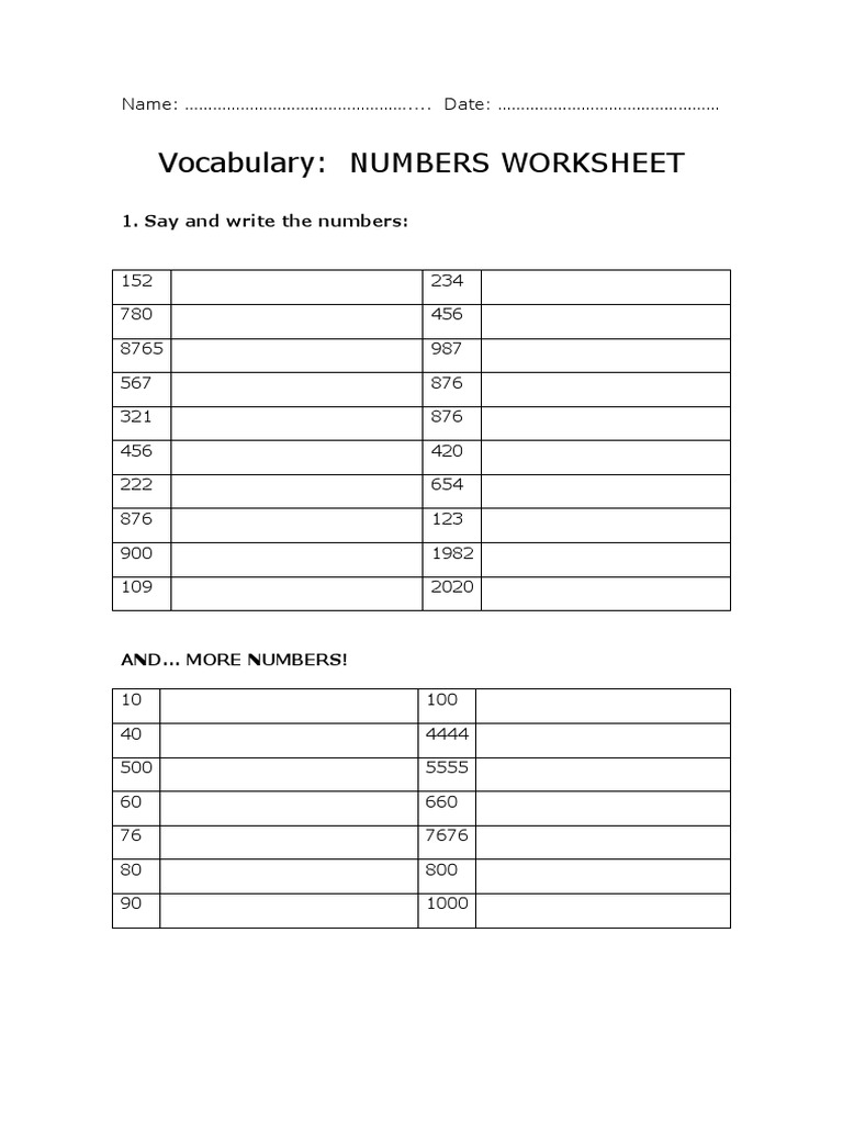 Numbers Revision Activities Promoting Classroom Dynamics Group Form ...
