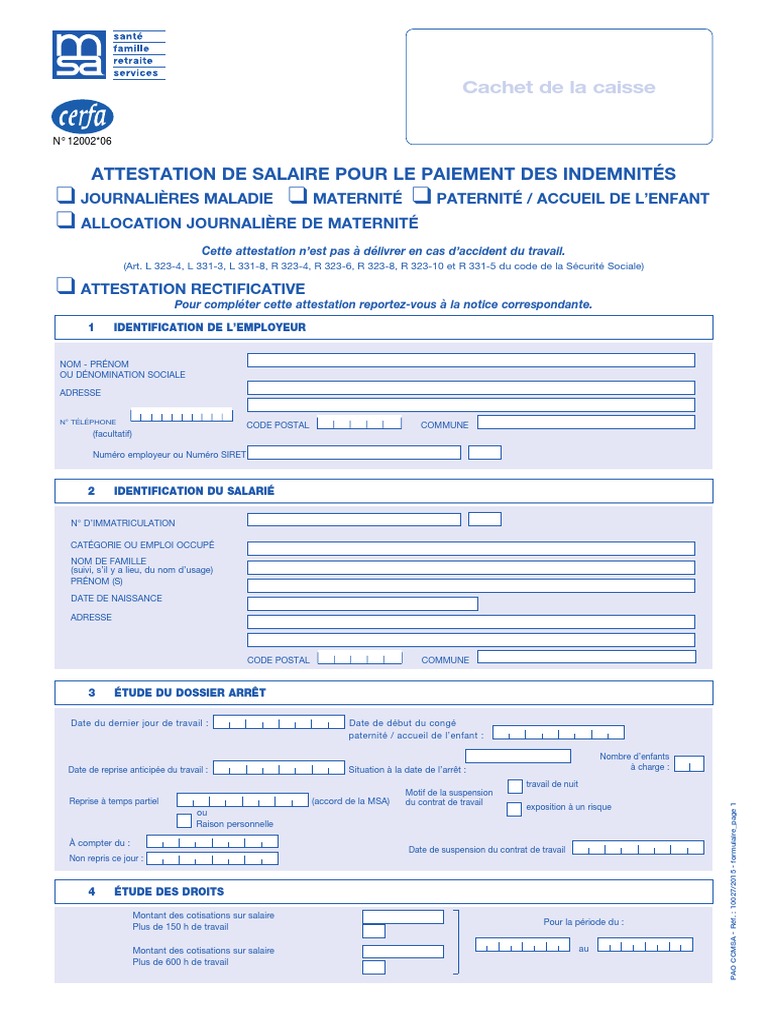 Cerfa 12002-06 PDF | PDF | Salaires | Travail
