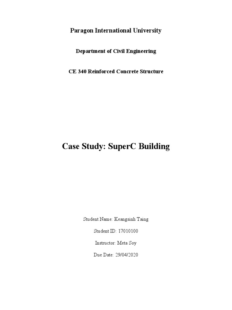 Case Study: Superc Building: Paragon International University | PDF | Geothermal Energy | Oil Well
