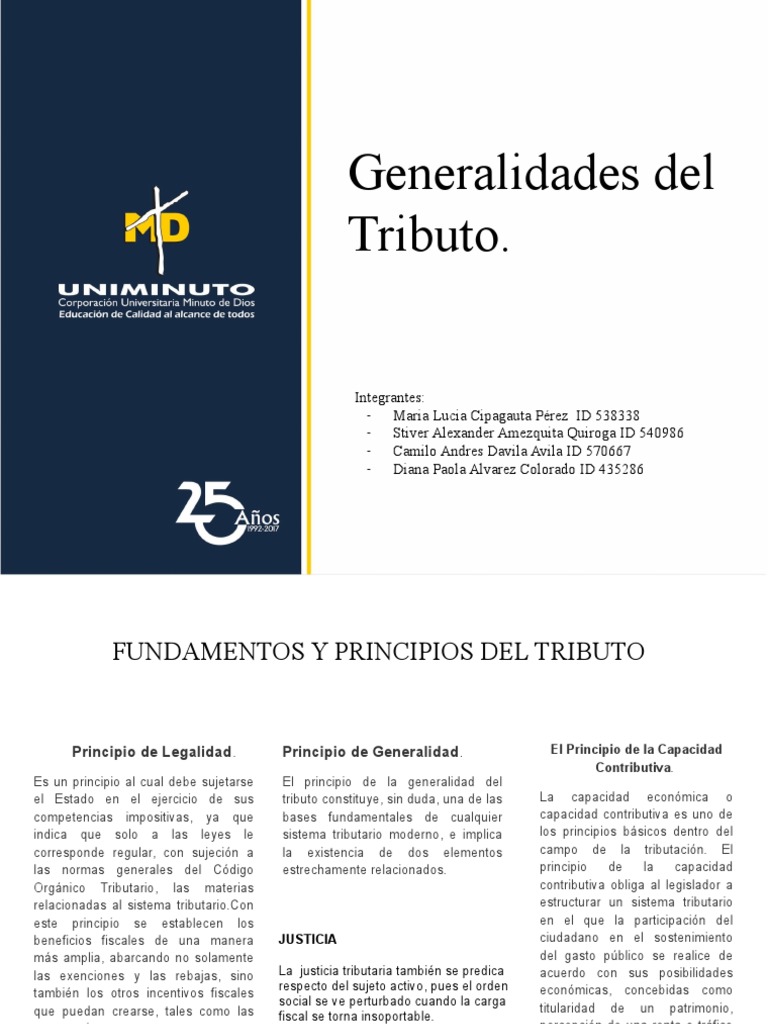 GENERALIDADES DEL TRIBUTO - Actividad 1 | PDF | Impuestos | Gobierno