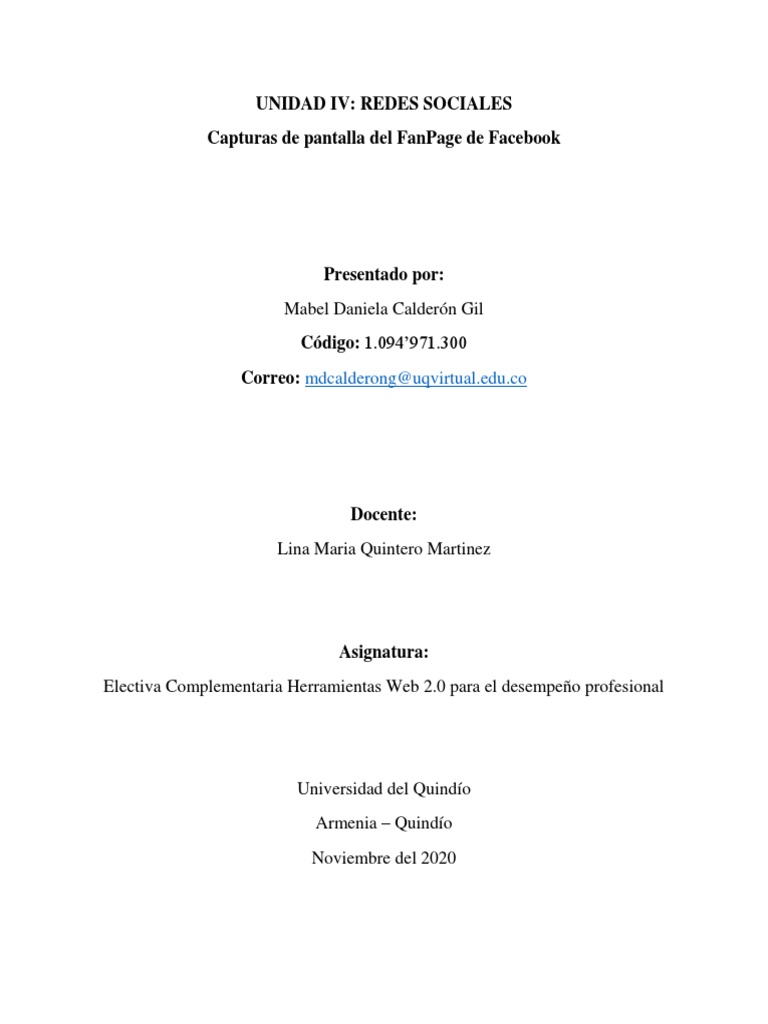 Capturas Facebook Mabel Daniela Calderón Gil | PDF | Crecimiento ...