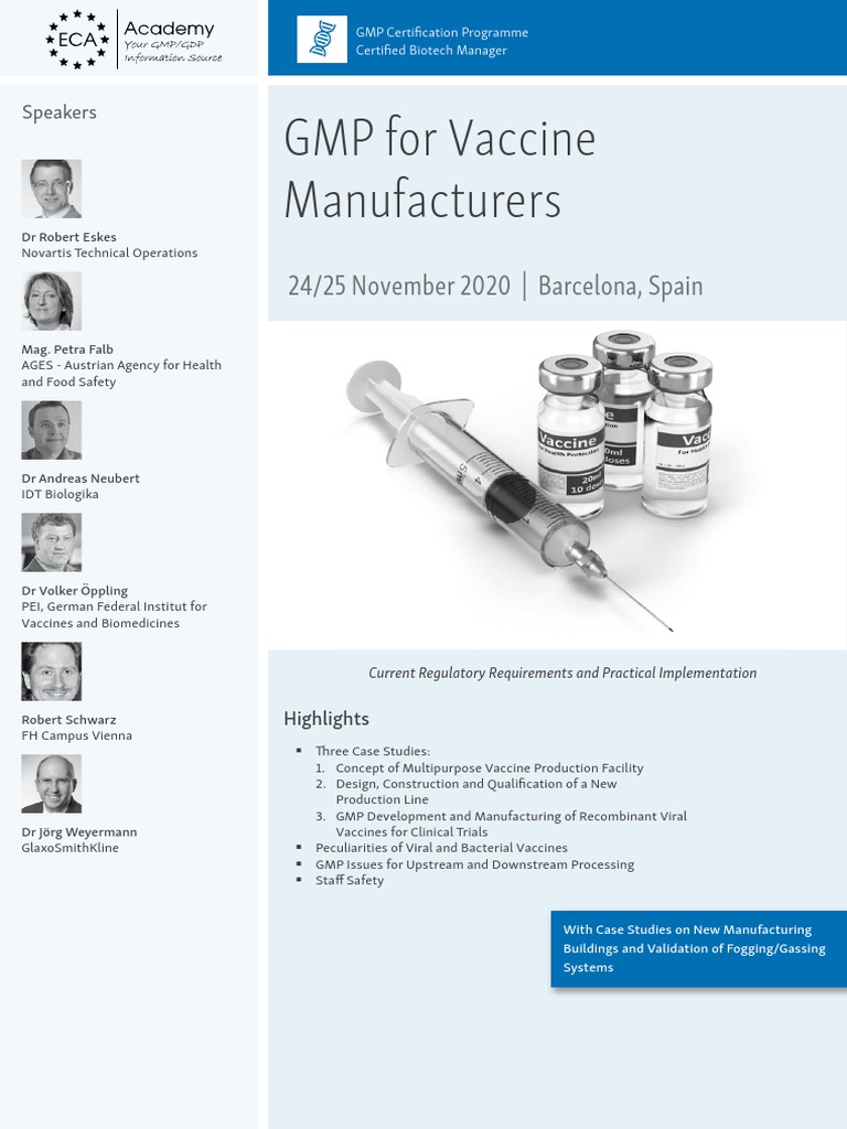 GMP Insights for Vaccine Makers | PDF | Novartis | Vaccines