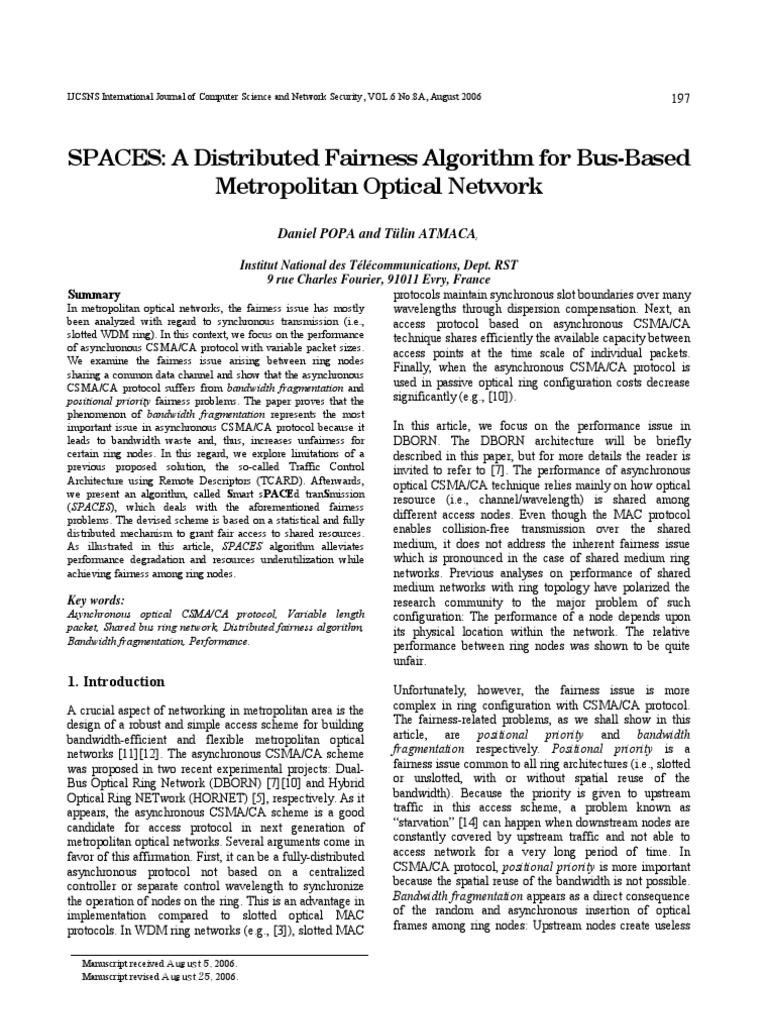 Spaces A Distributed Fairness Algorithm For Bus Based Metropolitan