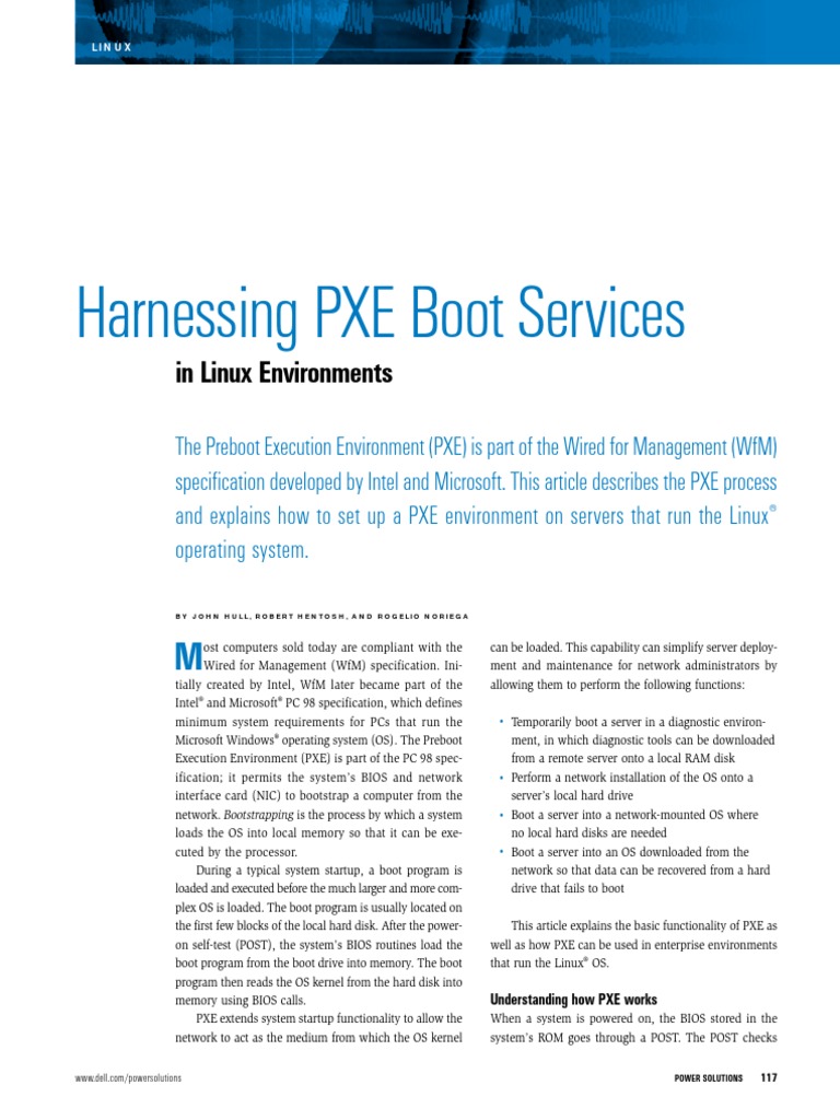 Harnessing PXE Boot Services: in Linux Environments | PDF | Booting ...