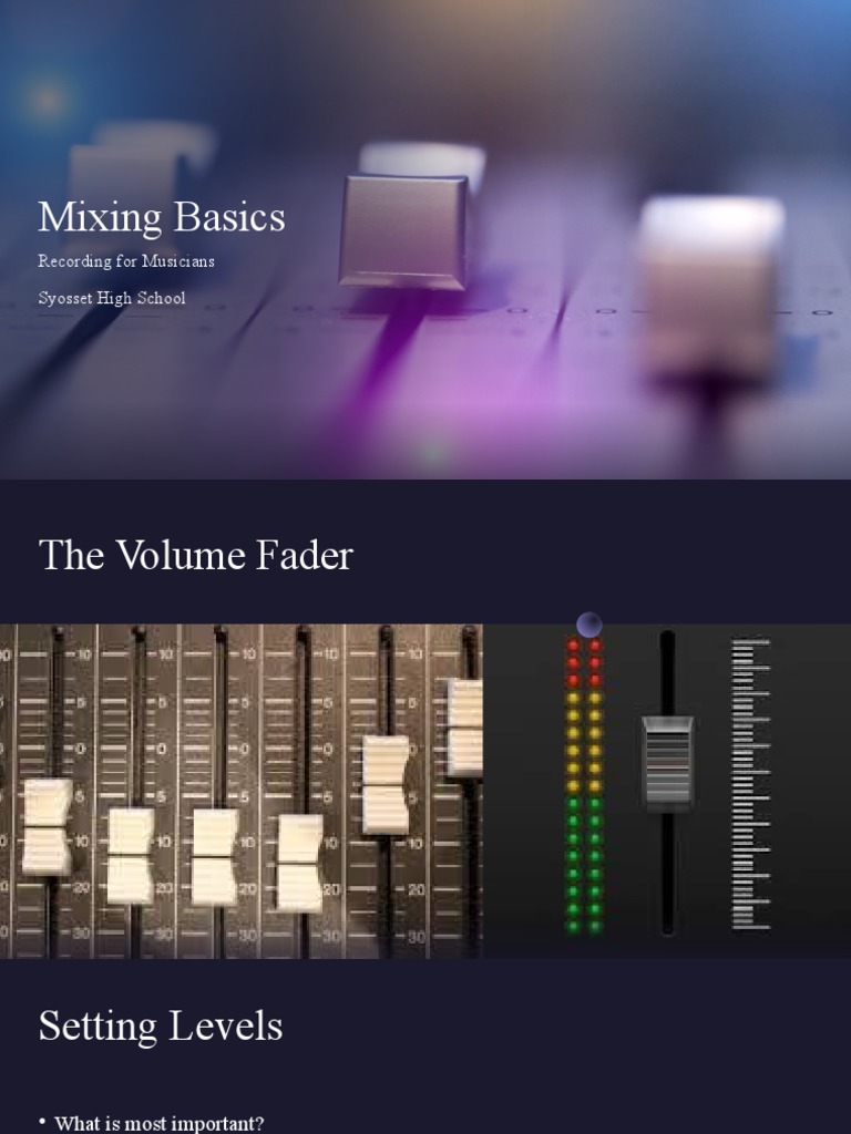 Mixing Basics: Recording For Musicians Syosset High School | PDF