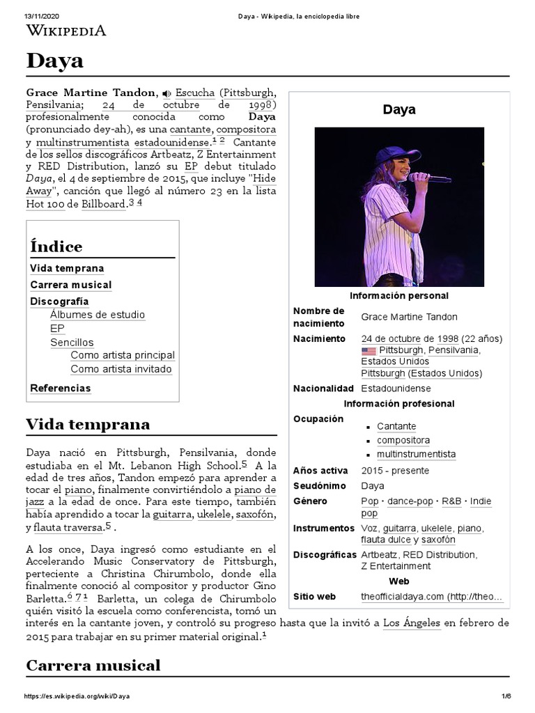 Daya - Wikipedia, La Enciclopedia Libre | PDF | Industria de la música ...
